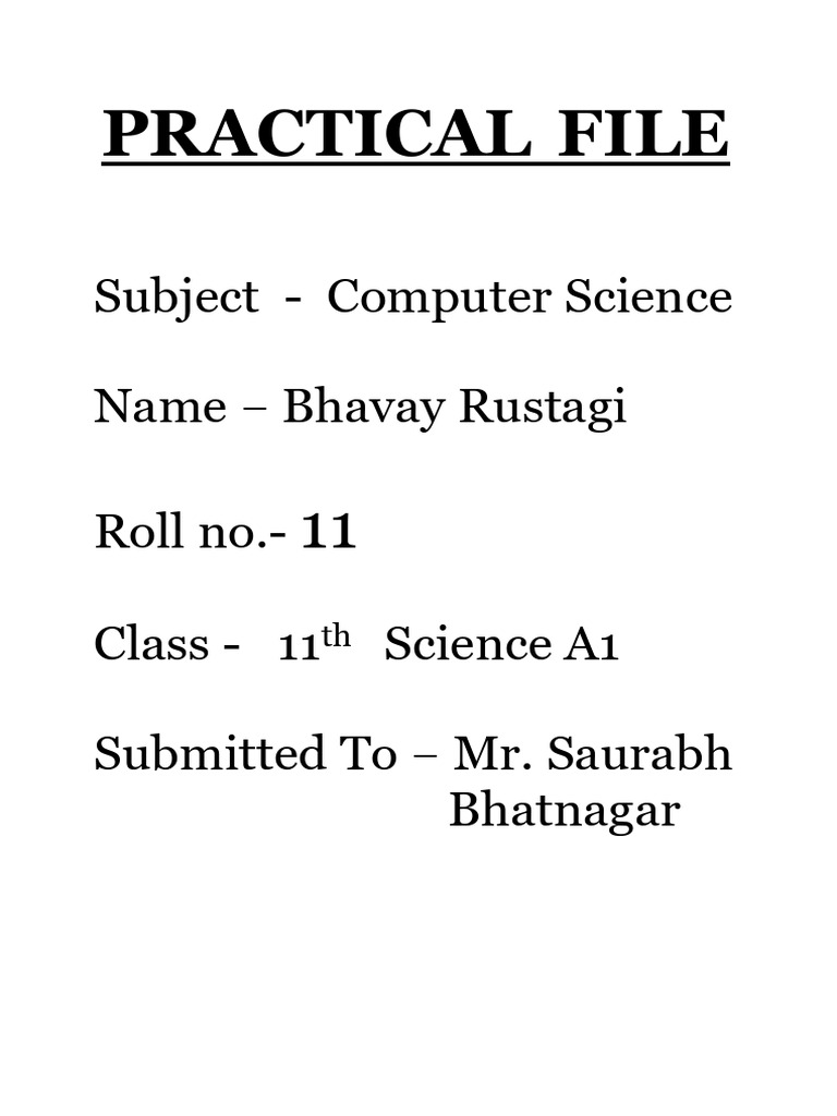 New Practical File Pdf String Computer Science Python Programming Language