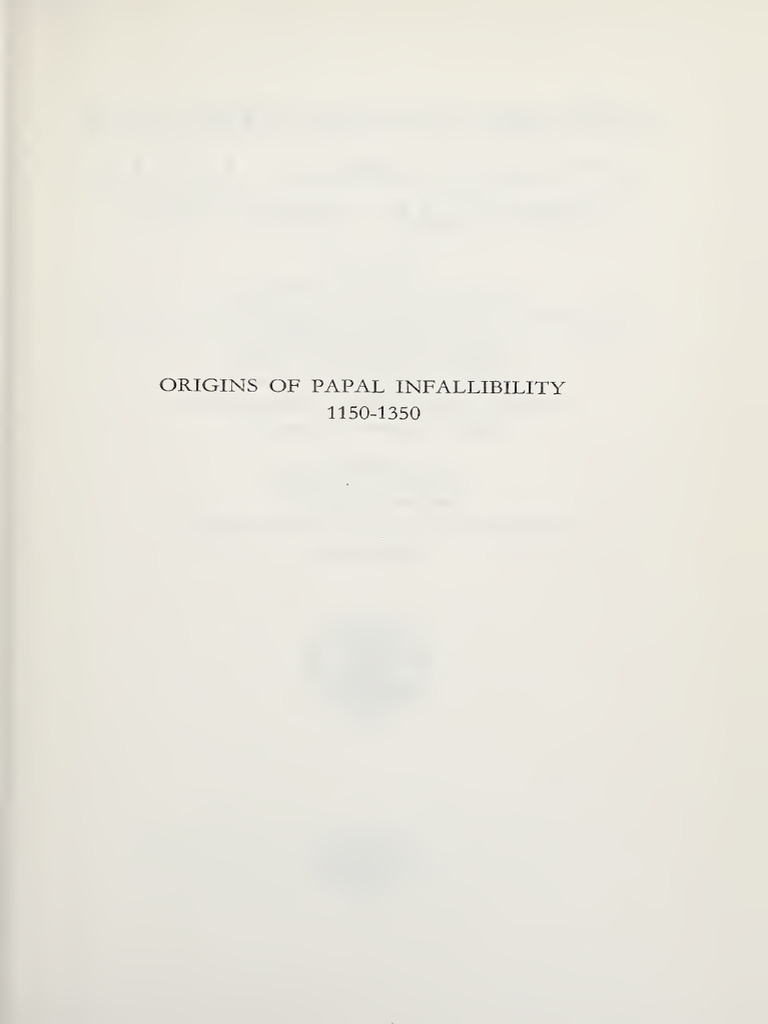 Origins of Papal Infallibility | PDF | Pope | Catholic Church
