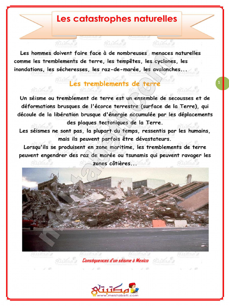 Les Catastrophes Naturelles | PDF