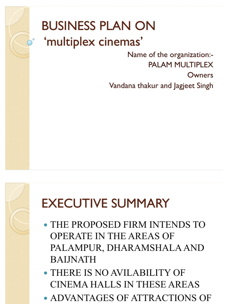 PROJECT REPORT On Multiplex Cinemas | PDF