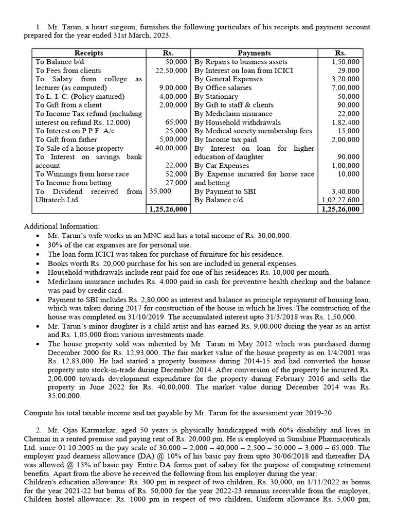 Computation of total income & tax | PDF | Loans | Interest