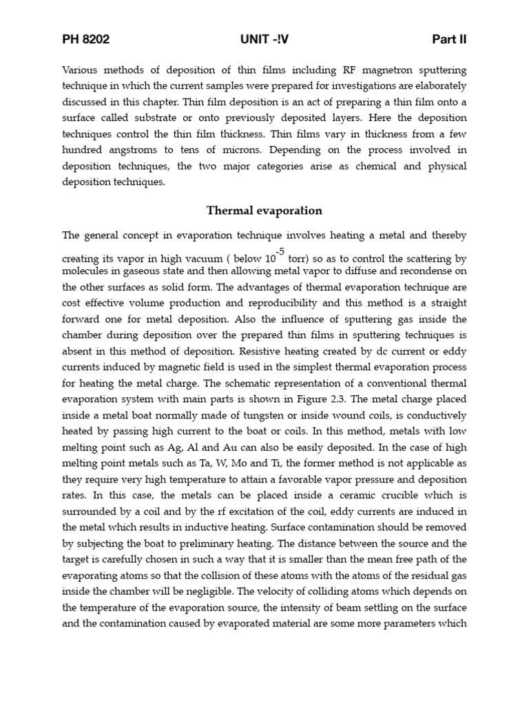 UNIT 4 Second Part 8202 | PDF | Thin Film | Sputtering