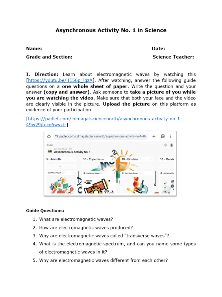 Oct 31 Asynchronous Activity 1 Science | PDF