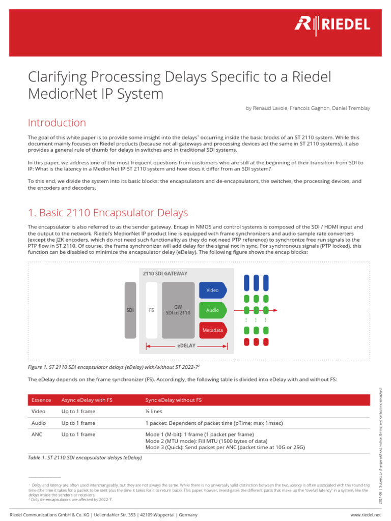 White Paper - MediorNet IP Processing Delays | PDF
