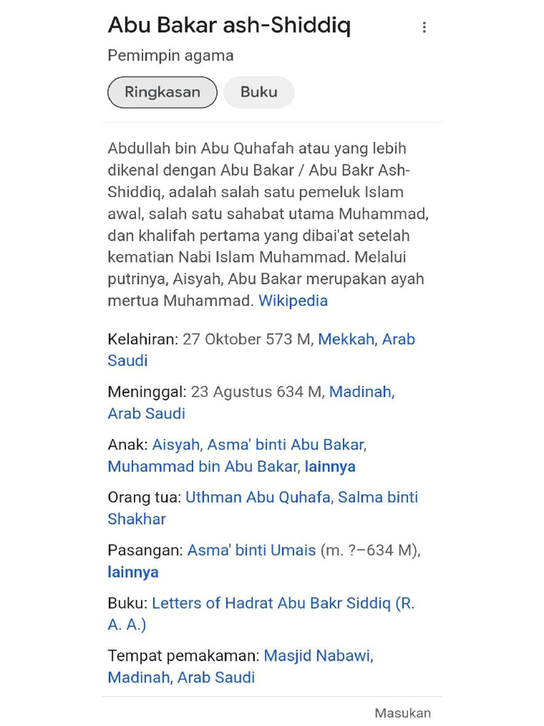 Biografi Abu Bakar | PDF