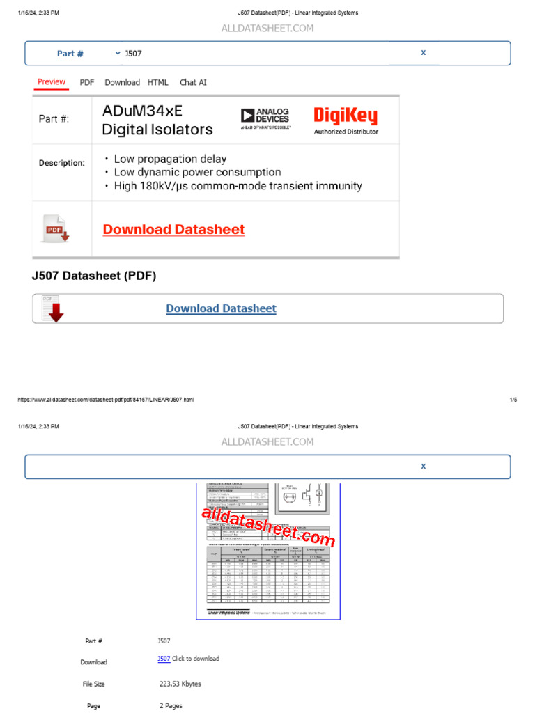 J507 Datasheet (PDF) - Linear Integrated Systems | PDF | Software ...