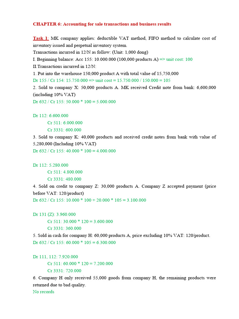 Answer Guidance For c6 | PDF | Expense | Value Added Tax