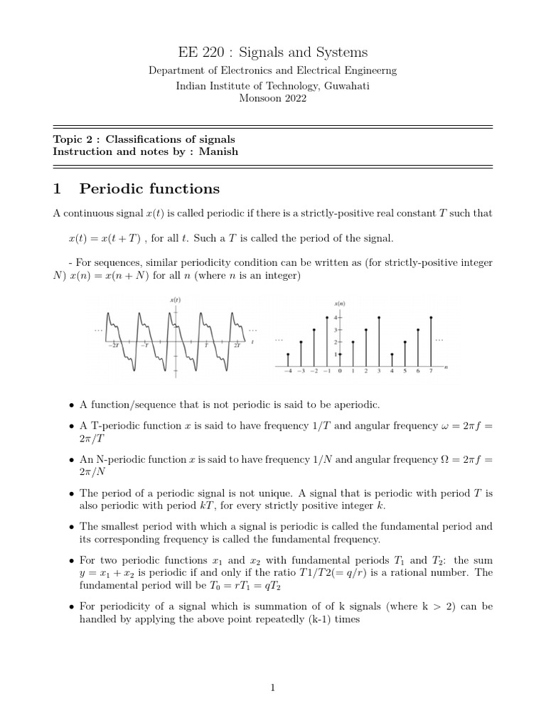 Signals & Systems: Key Concepts | PDF | Discrete Time And Continuous ...