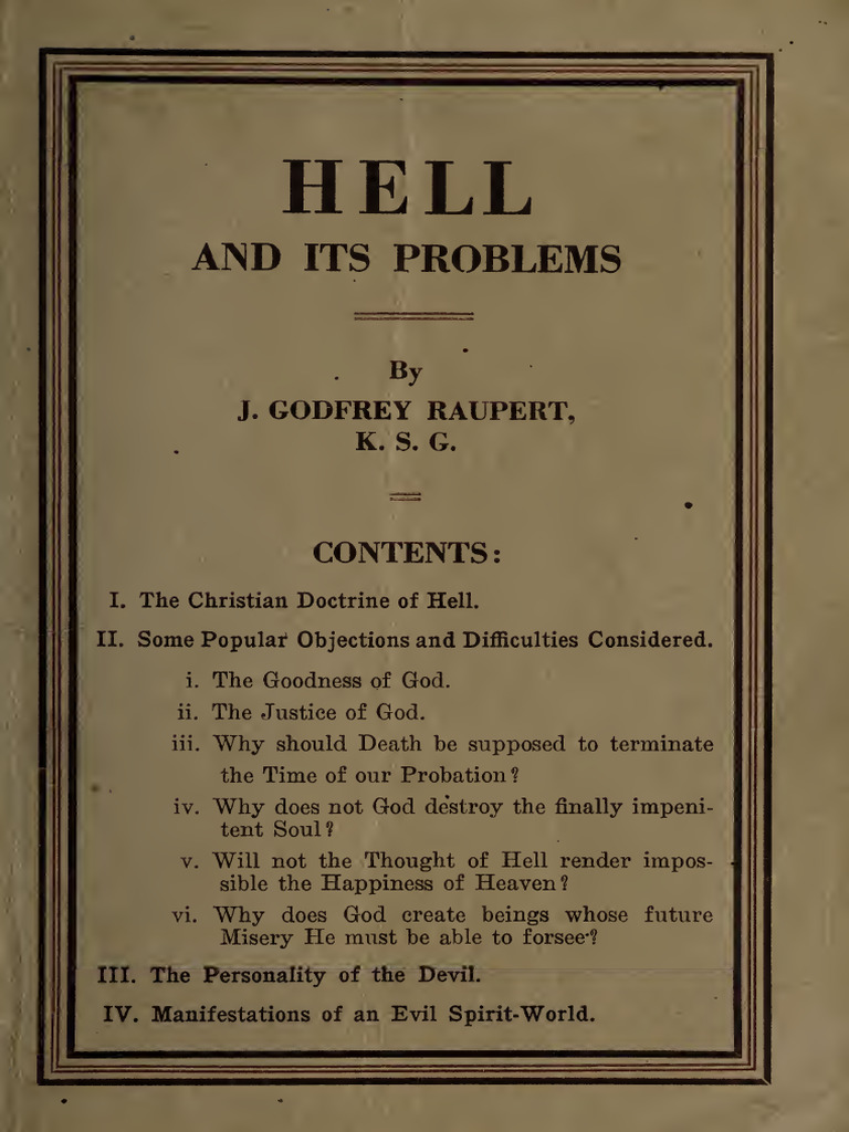Hell and Its Problems by Raupert, John Godfrey | PDF | Hell | Christian ...