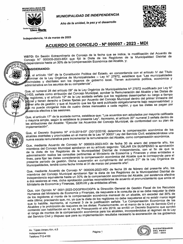 Dieta de Regidores | PDF