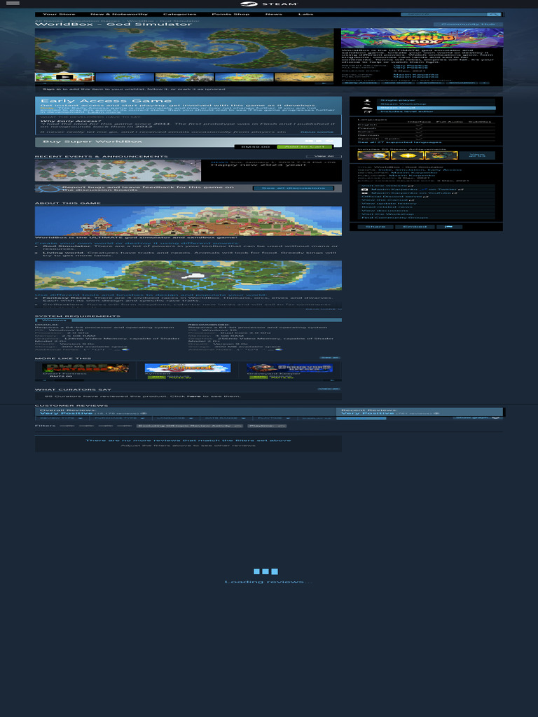 WorldBox - God Simulator On Steam | PDF | Computing | Software