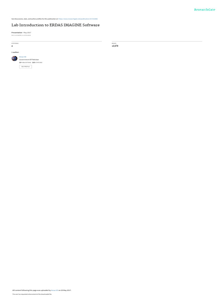 Lab ERDASIMAGINEsoftware Introduction | PDF | Imaging | Data