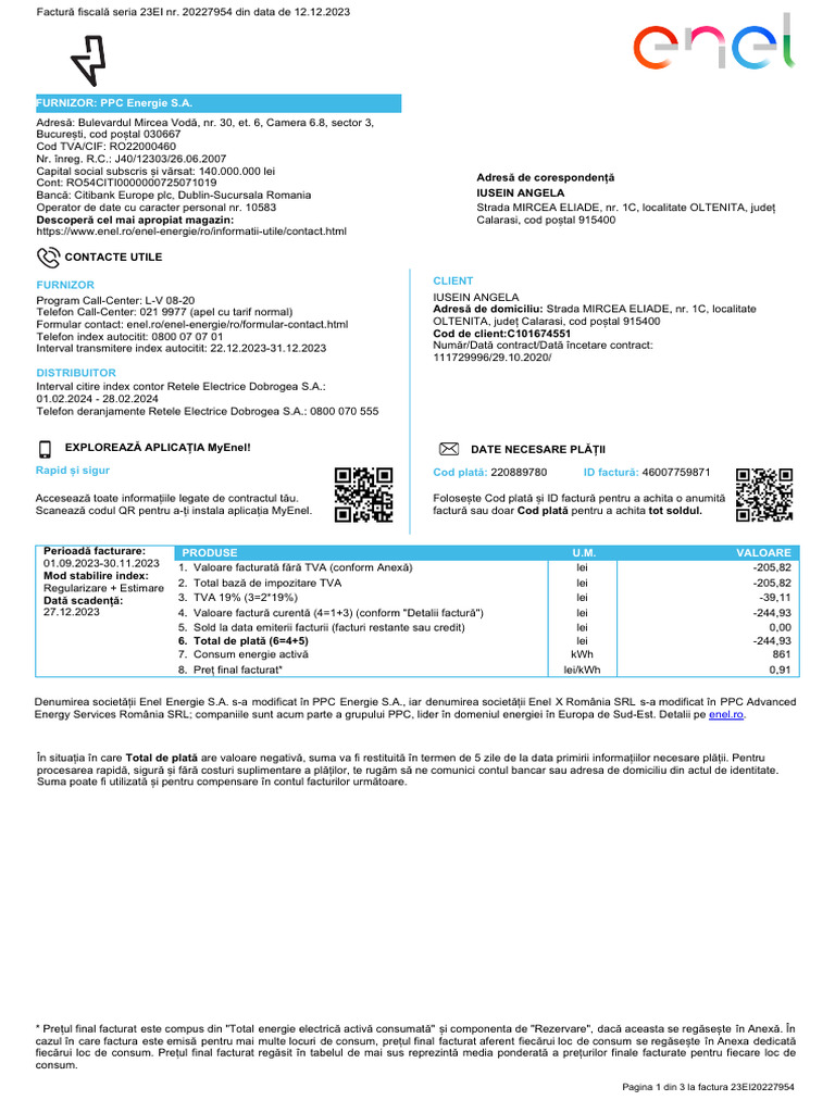 Factura Enel 46007759871 | PDF