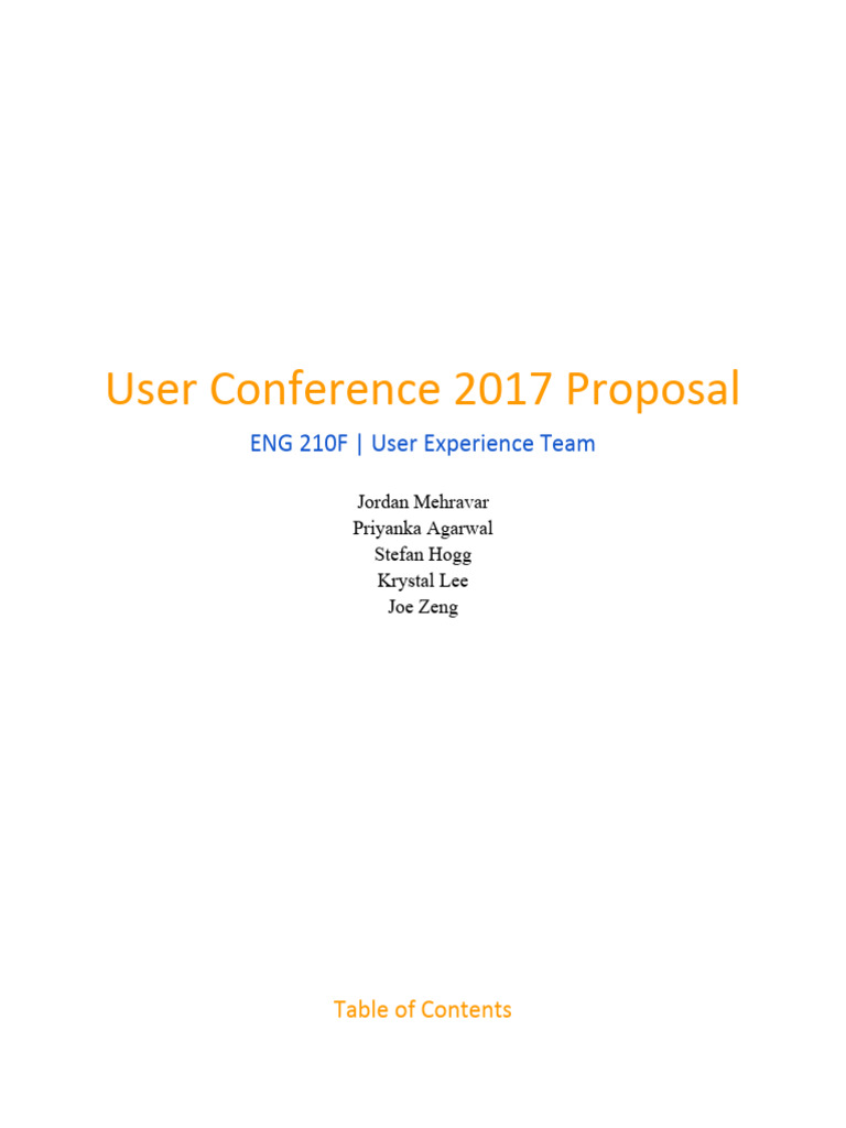 Complete Proposal For User Conference | PDF