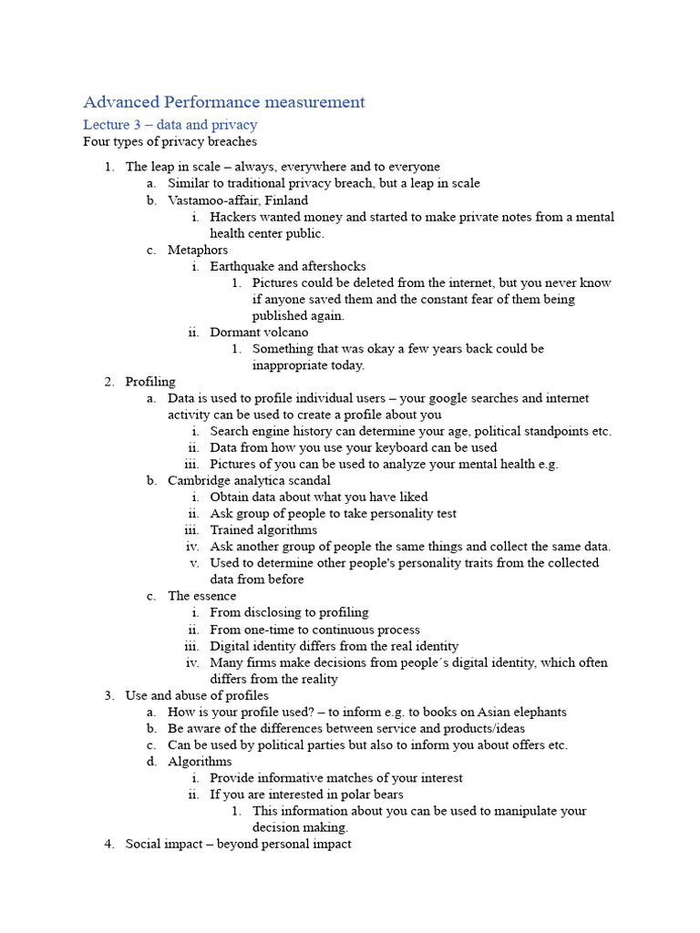 Advanced Performance Measurement Pdf Privacy Computing
