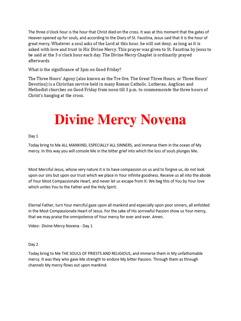 The Three Oclock Prayer Pdf Mercy Religious Belief And Doctrine