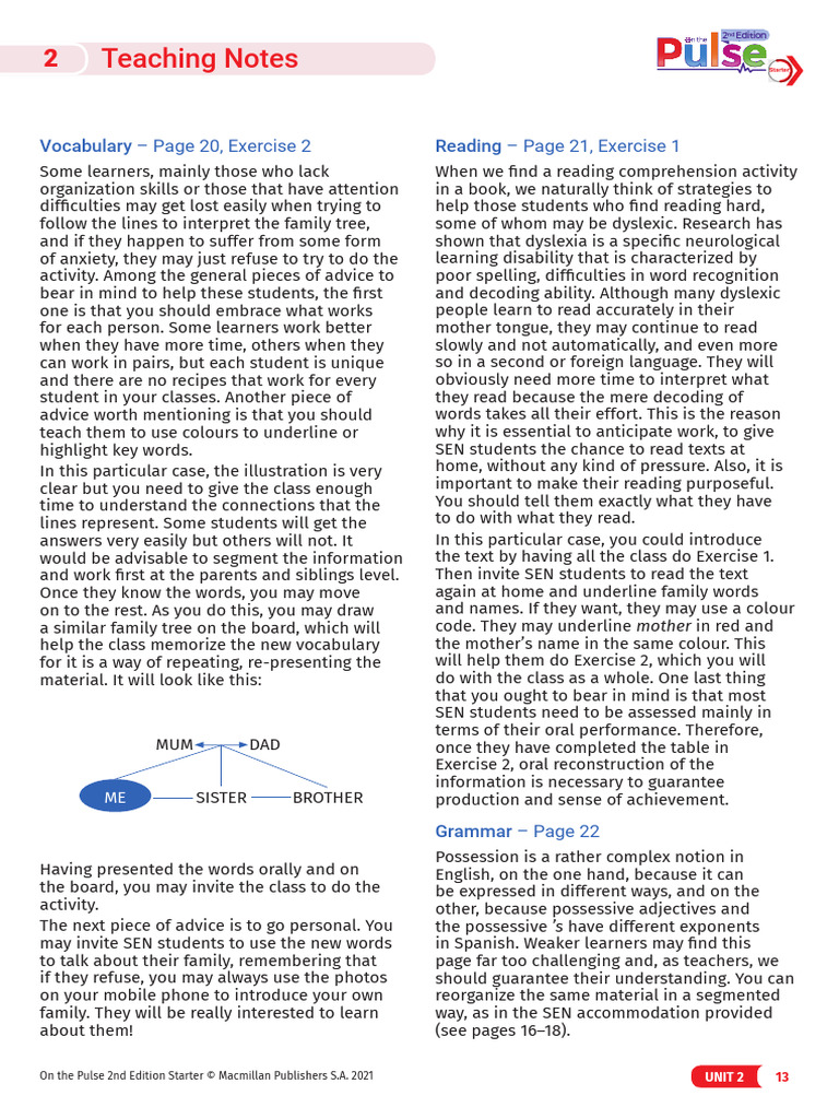 OTP2_SL_SEN_booklet_U2 | PDF | Dyslexia | Learning Disability