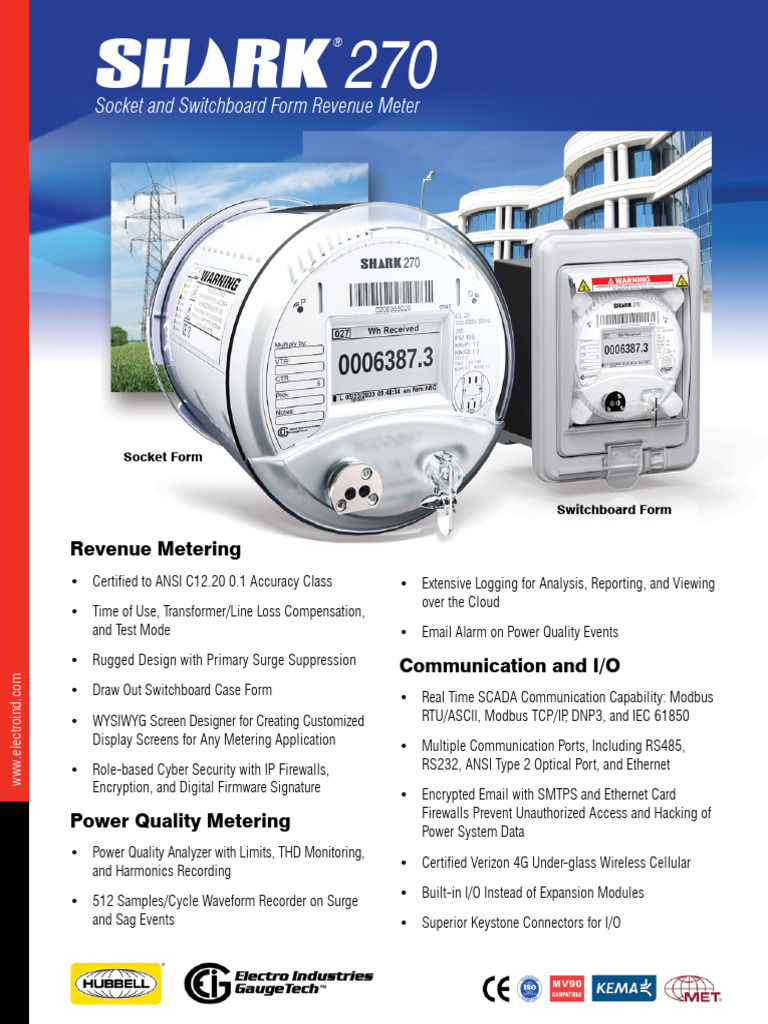 Shark 270 Revenue Energy Meter Brochure - E159710 | PDF ...