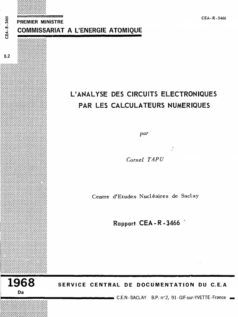 Analyse numérique des circuits électroniques | PDF