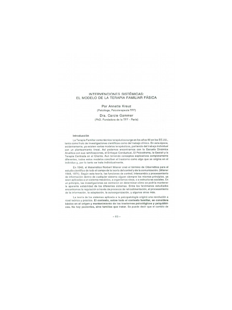 El Modelo de La Terapia Familiar Fasica | PDF