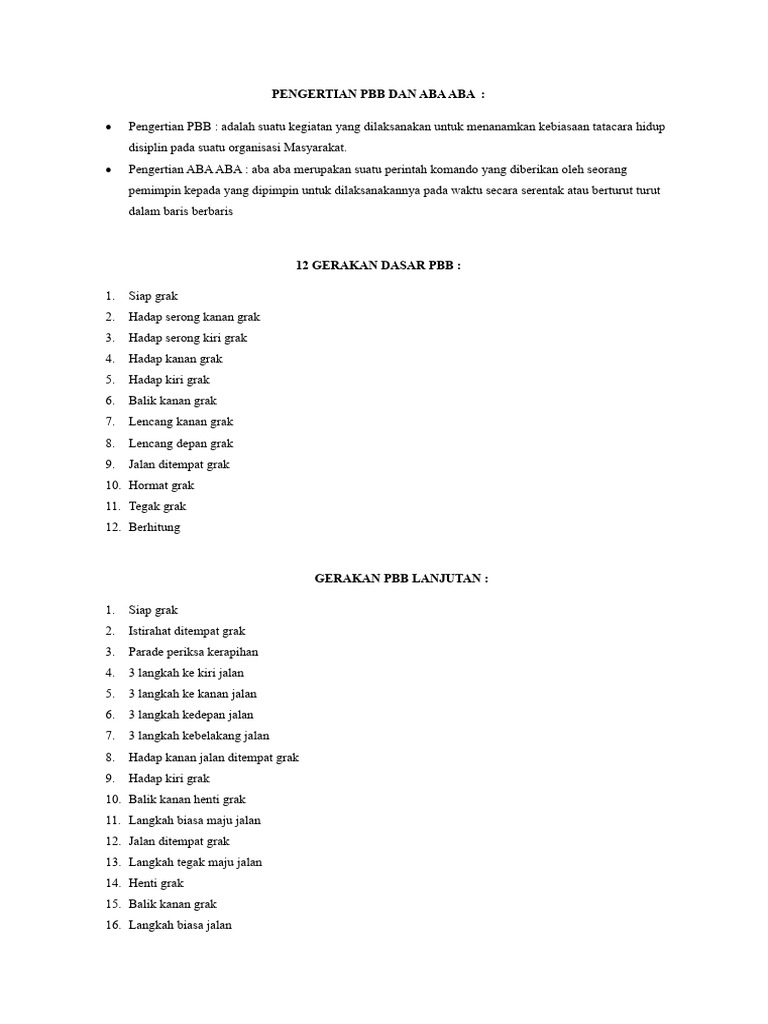 12 Gerakan Dasar PBB Pramuka | PDF | Sains & Matematika