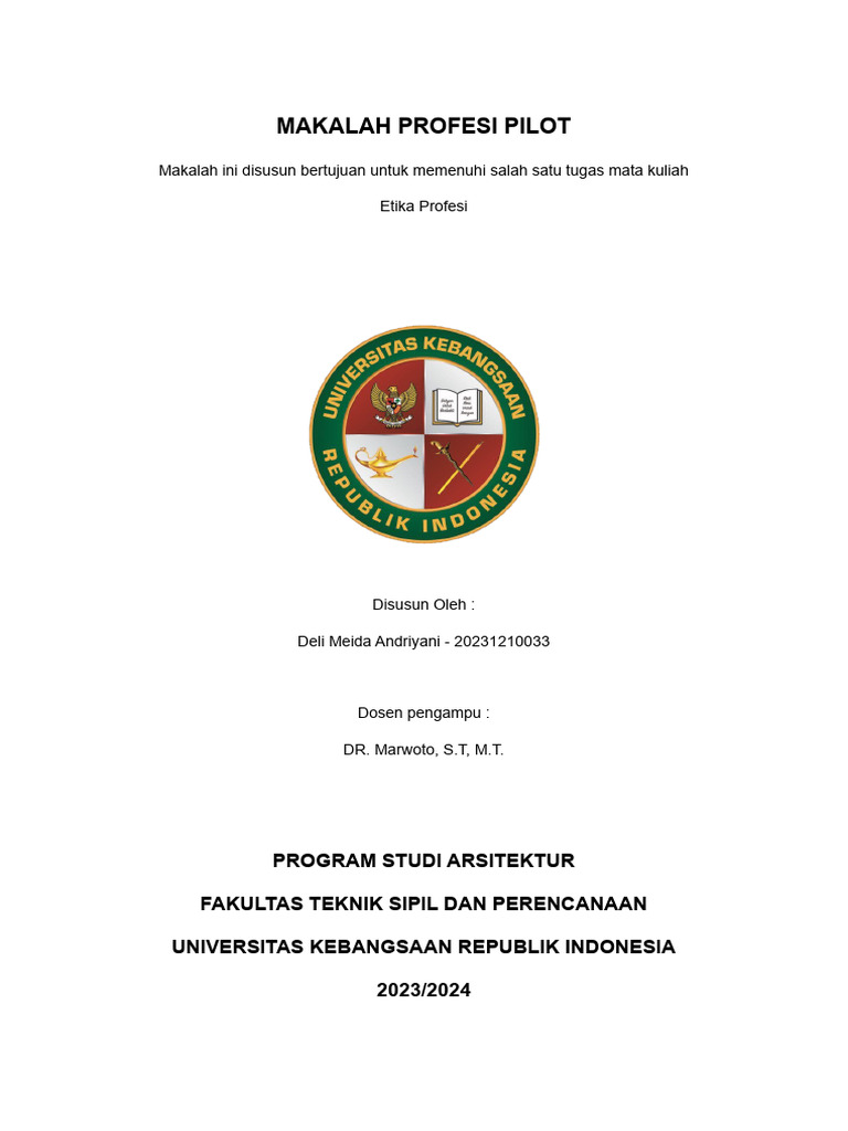 Etika dan Tugas Profesi Pilot | PDF | Bisnis