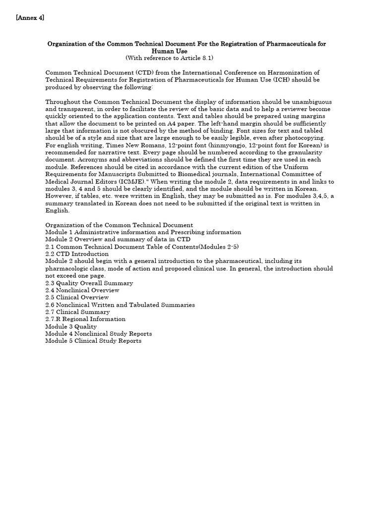 Annex4 (CTD) | PDF | Pharmacology | Pharmacokinetics