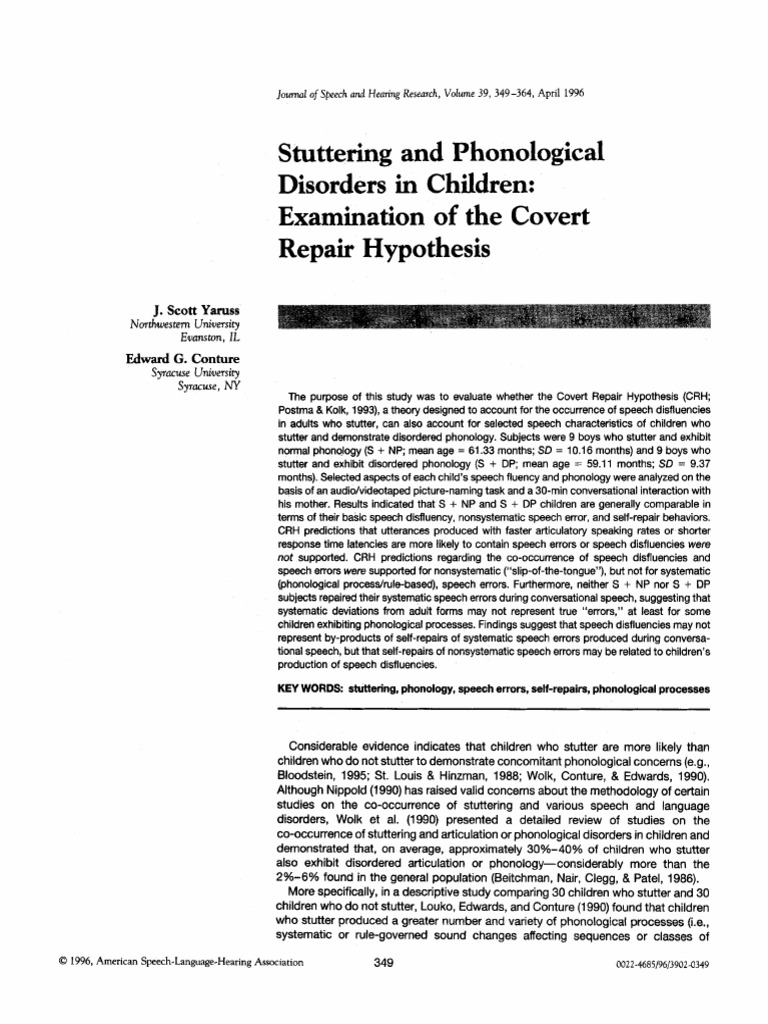 Stuttering and Phonological Disorders in Children | PDF | Stuttering | Speech