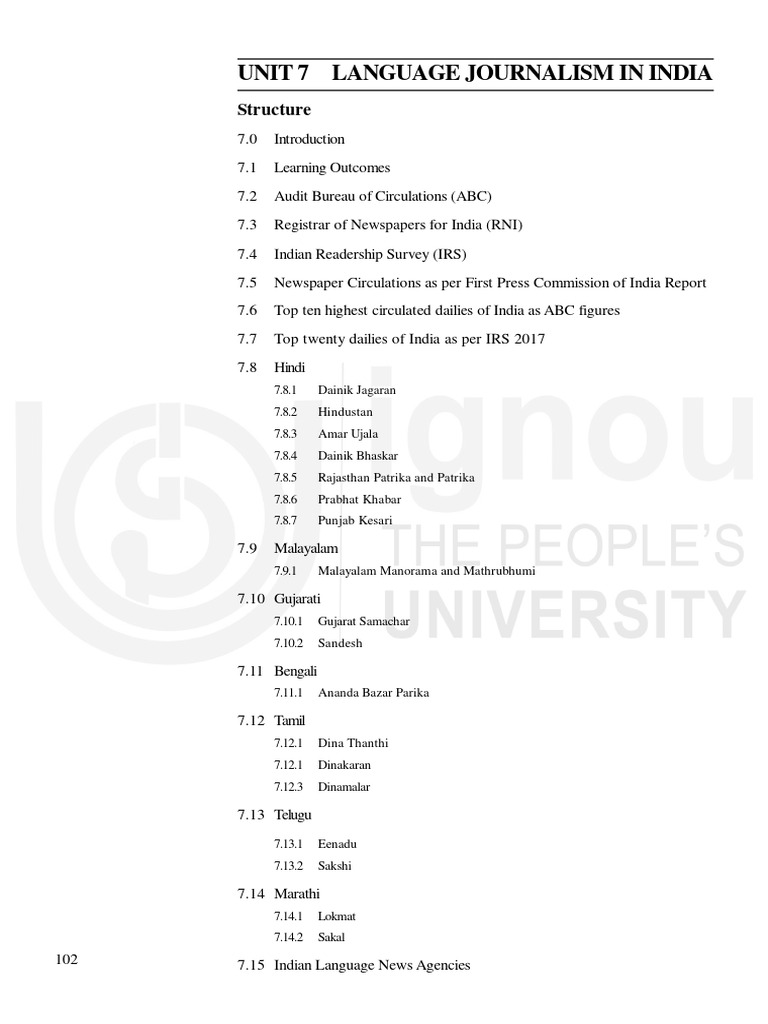 Unit-7 language journalism in India | PDF | Newspapers | Newspaper ...