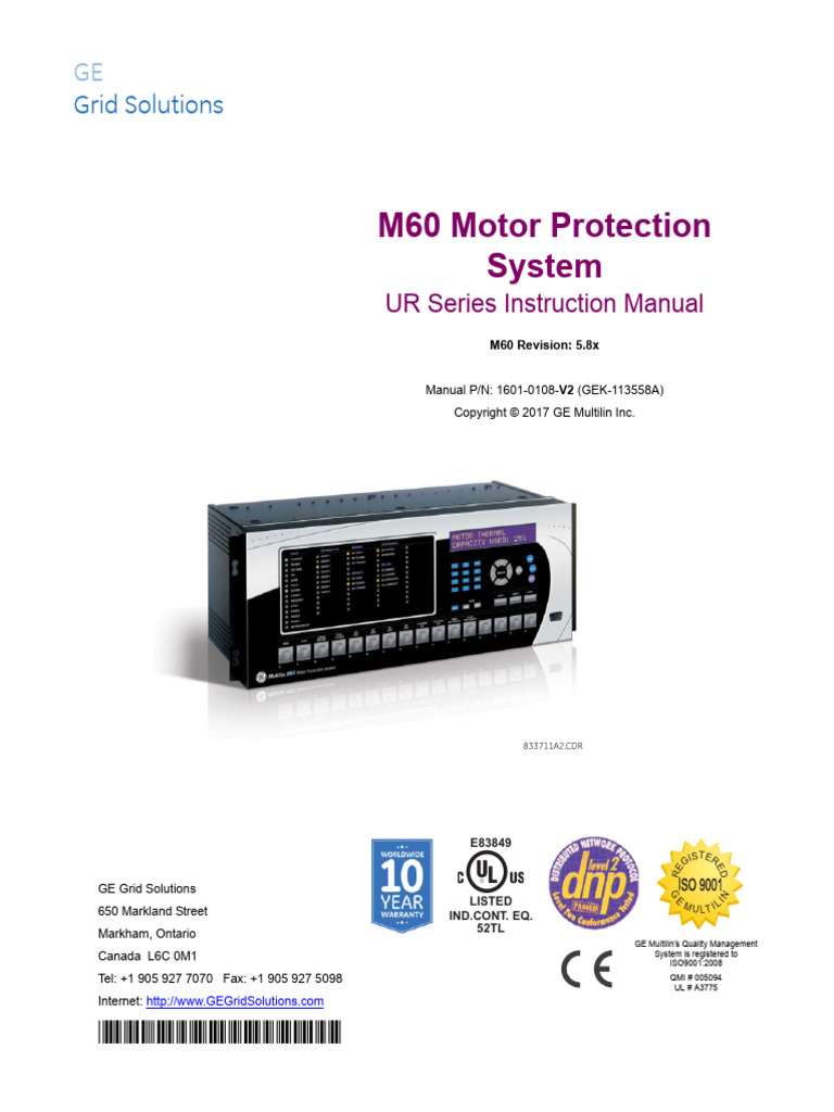 M60 Motor Protection System: Grid Solutions | Download Free PDF ...