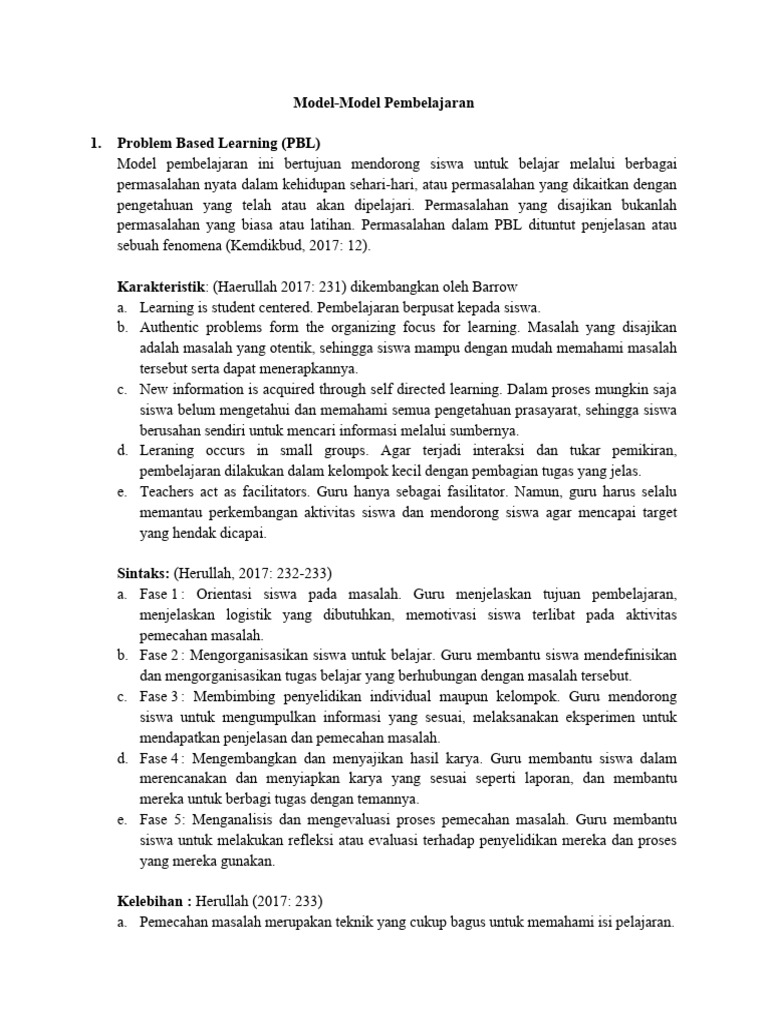 Model-Model Pembelajaran | PDF