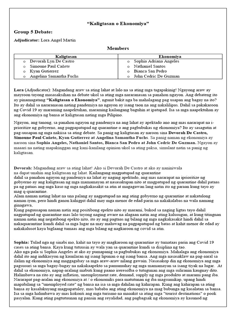 AP Group 5 Script | PDF