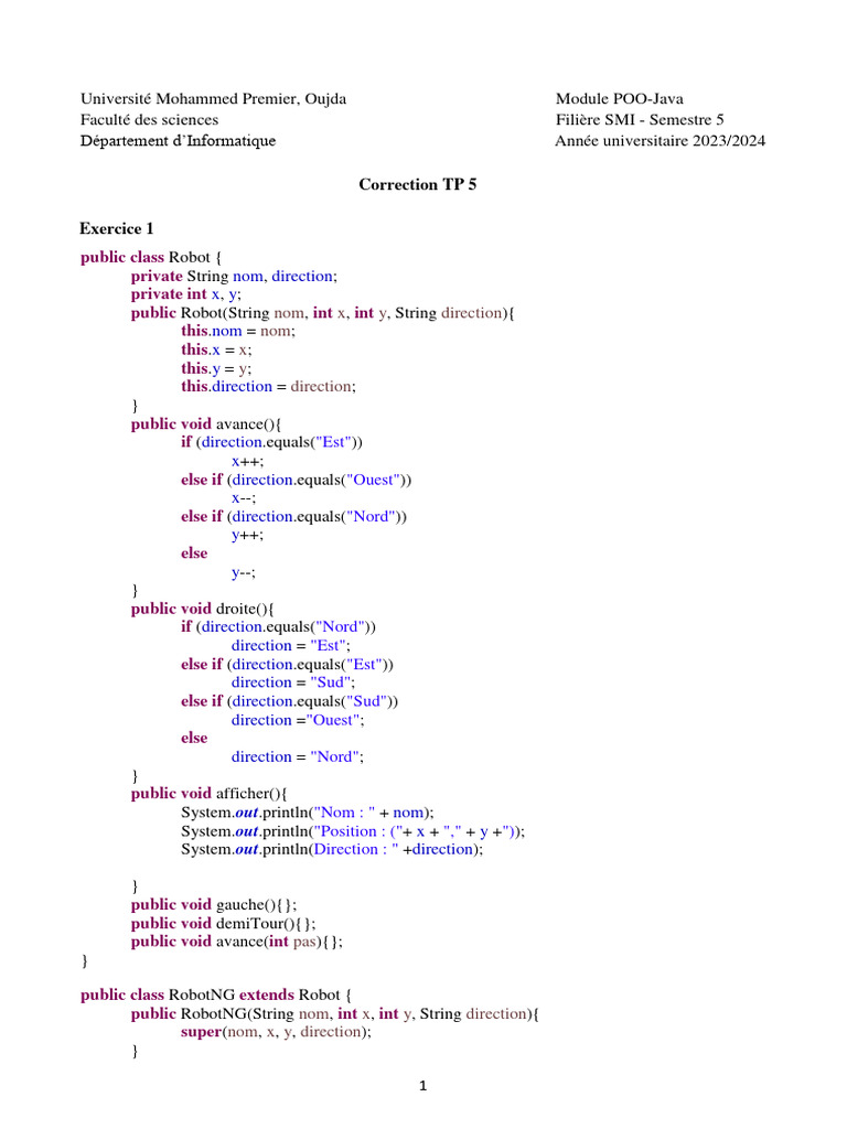 Correction TP POO-Java 2023/2024 | PDF | Programmation informatique ...