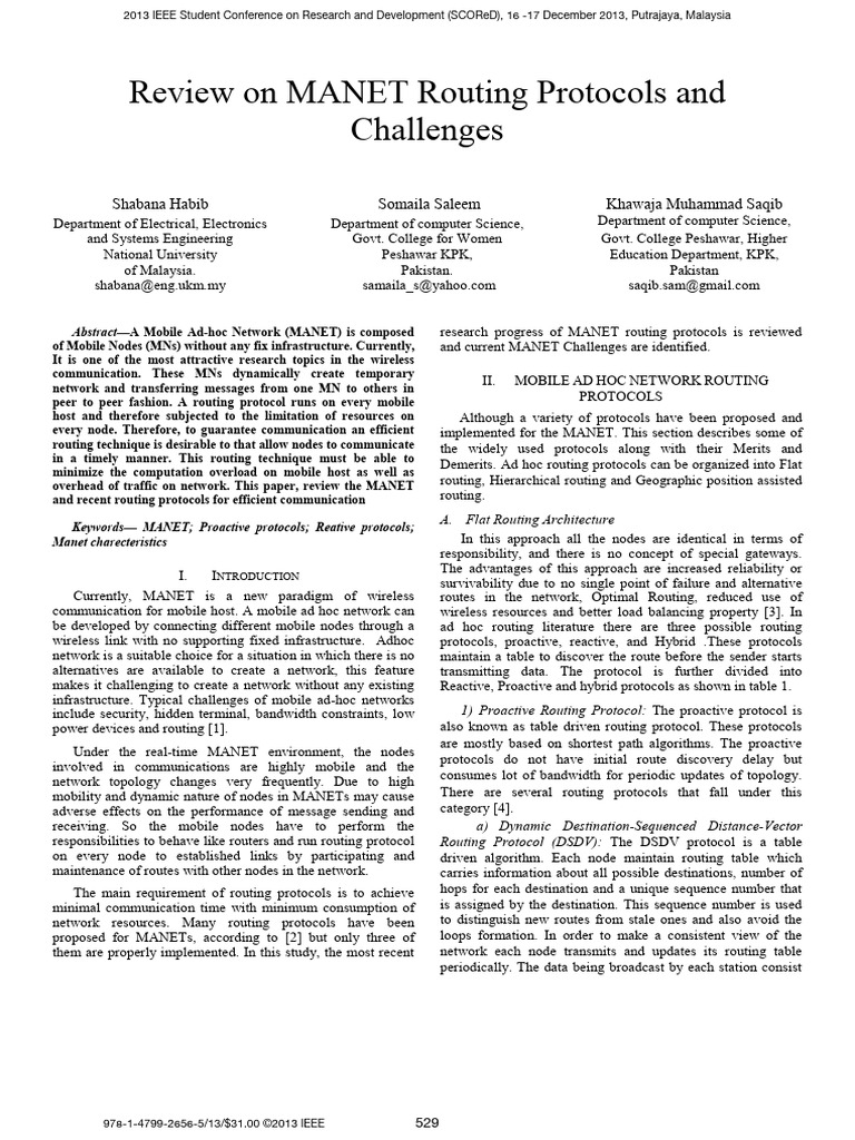 Review MANET and Challenges | PDF | Wireless Ad Hoc Network | Routing