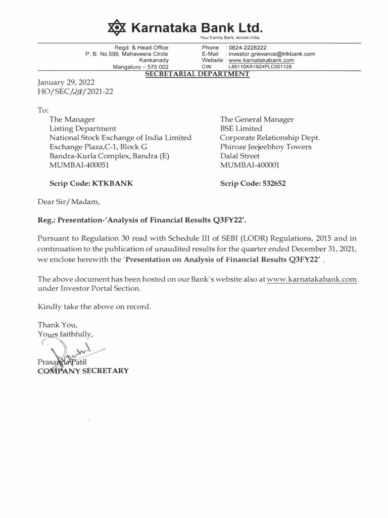 Karnataka Bank 2022 Perfomace | PDF | Debit Card | Banks