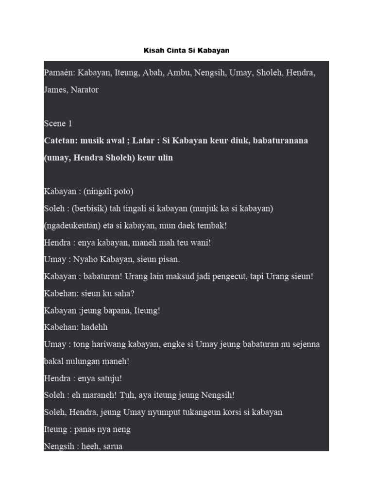 Kisah Cinta Si Kabayan | PDF | Seni