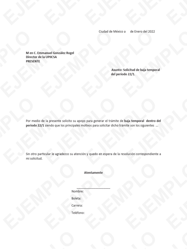 Carta Baja Temporal | PDF