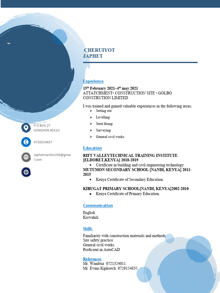Cheruiyot CV | PDF