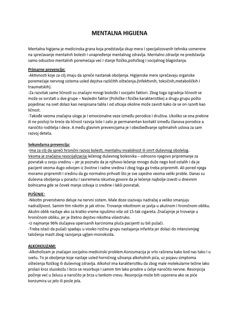 Mentalna Higijena 2 | PDF