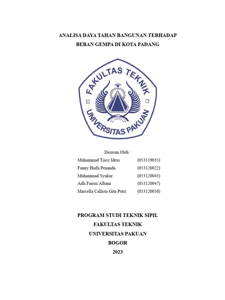 Makalah Rekayasa Gempa Kelompok 4 | PDF Makalah Rekayasa Gempa Kelompok 4 | PDF