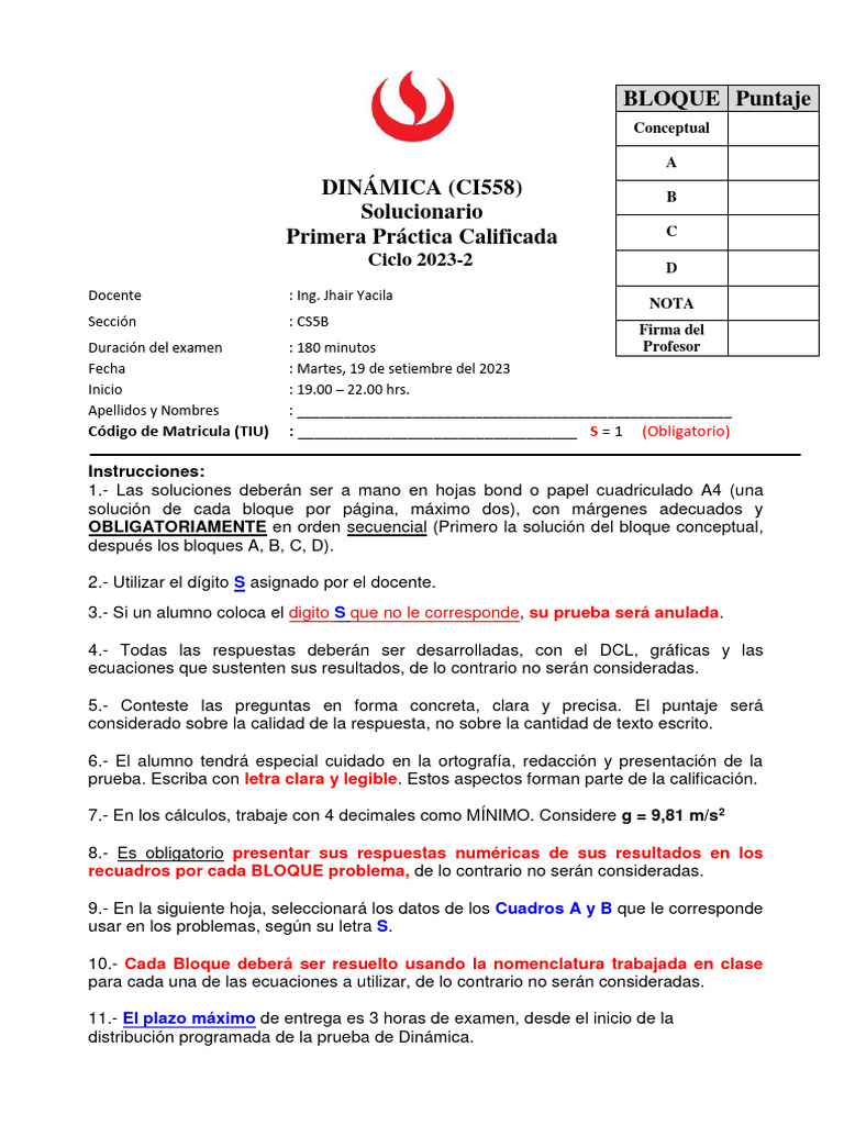 Solucionario PC1 | PDF