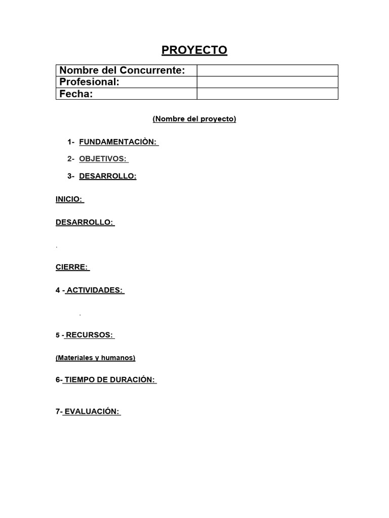 Esquema de Proyectos | PDF