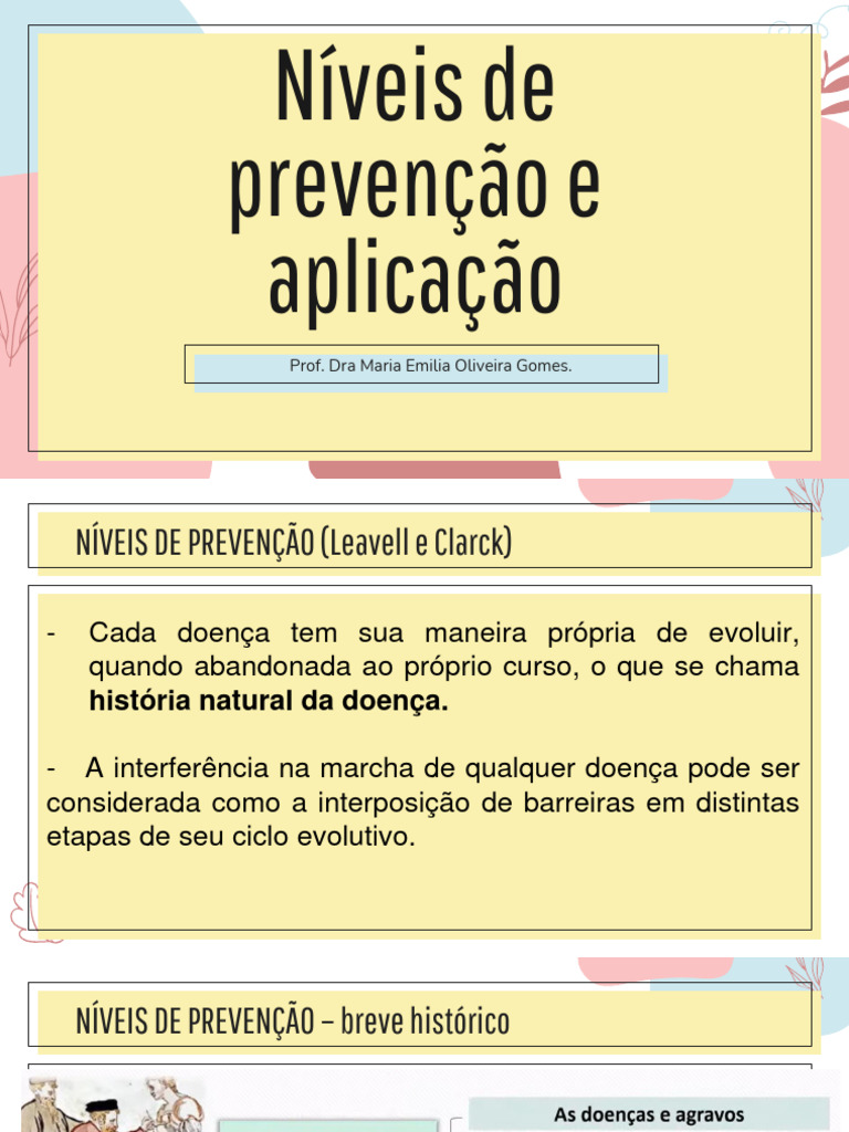 Níveis de Prevenção e Aplicação de Leavel e Clark | PDF
