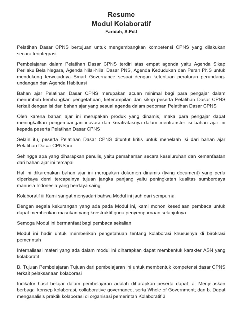 Modul Kolaboratif | PDF | Karier & Perkembangan