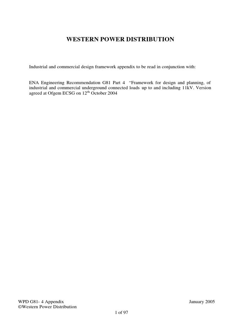 WPD G81 4 Design Framework Appendix | PDF