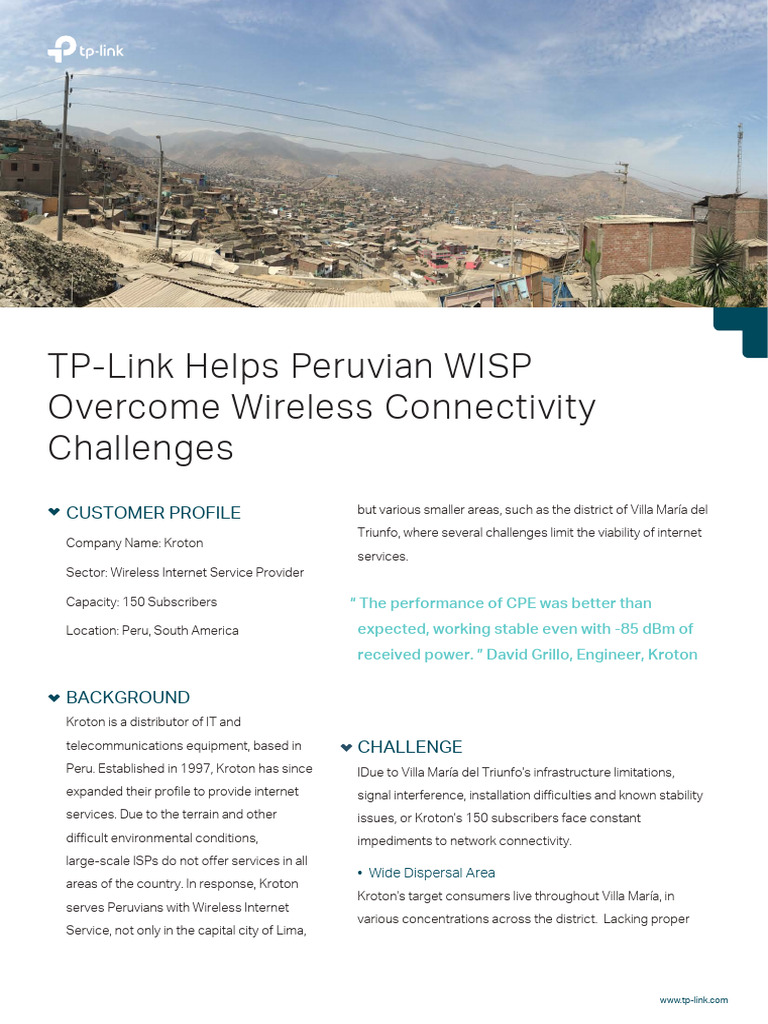 TP-Link-Pharos-Peru-WISP | PDF | Computer Network | Internet Service Provider