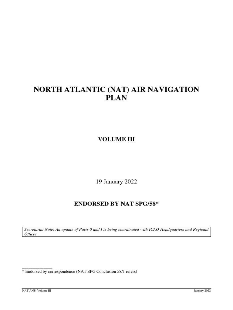 NAT Air Navigation Plan Volume III | PDF | Performance Indicator | Air ...