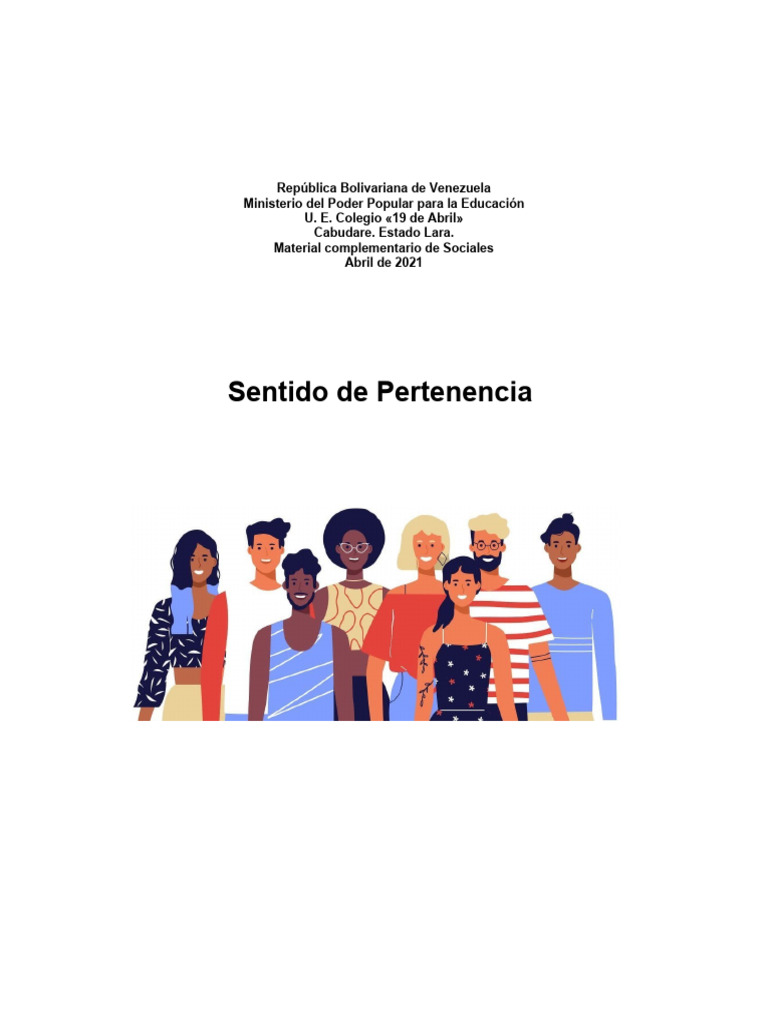 sentido de pertenencia | PDF | Grupo social | Psicología Social