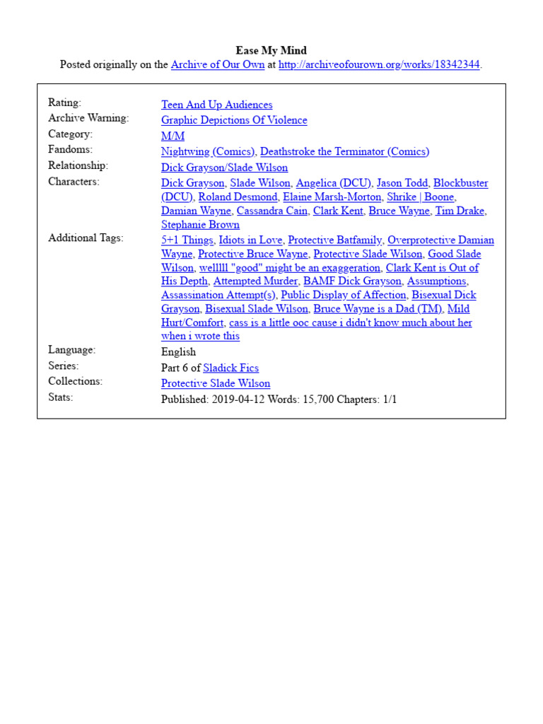 Ease My Mind | PDF | Batman