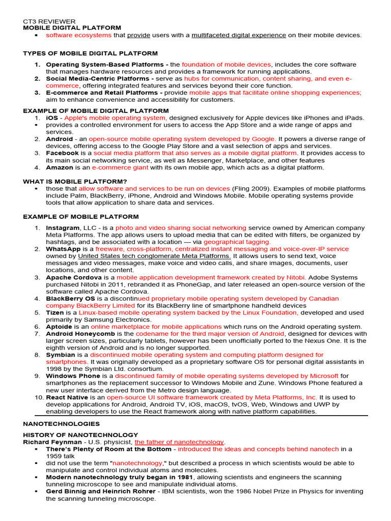 Ct3 Reviewer | PDF | Nanotechnology | Cloud Computing